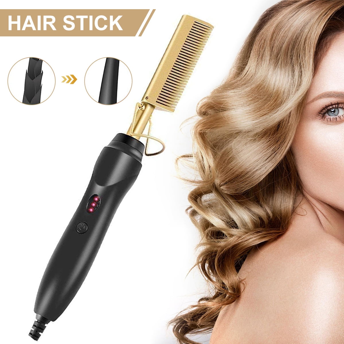 Mtfun 2-in-1 Styling Hot Comb, Adjustable Temperature, High Heat ...