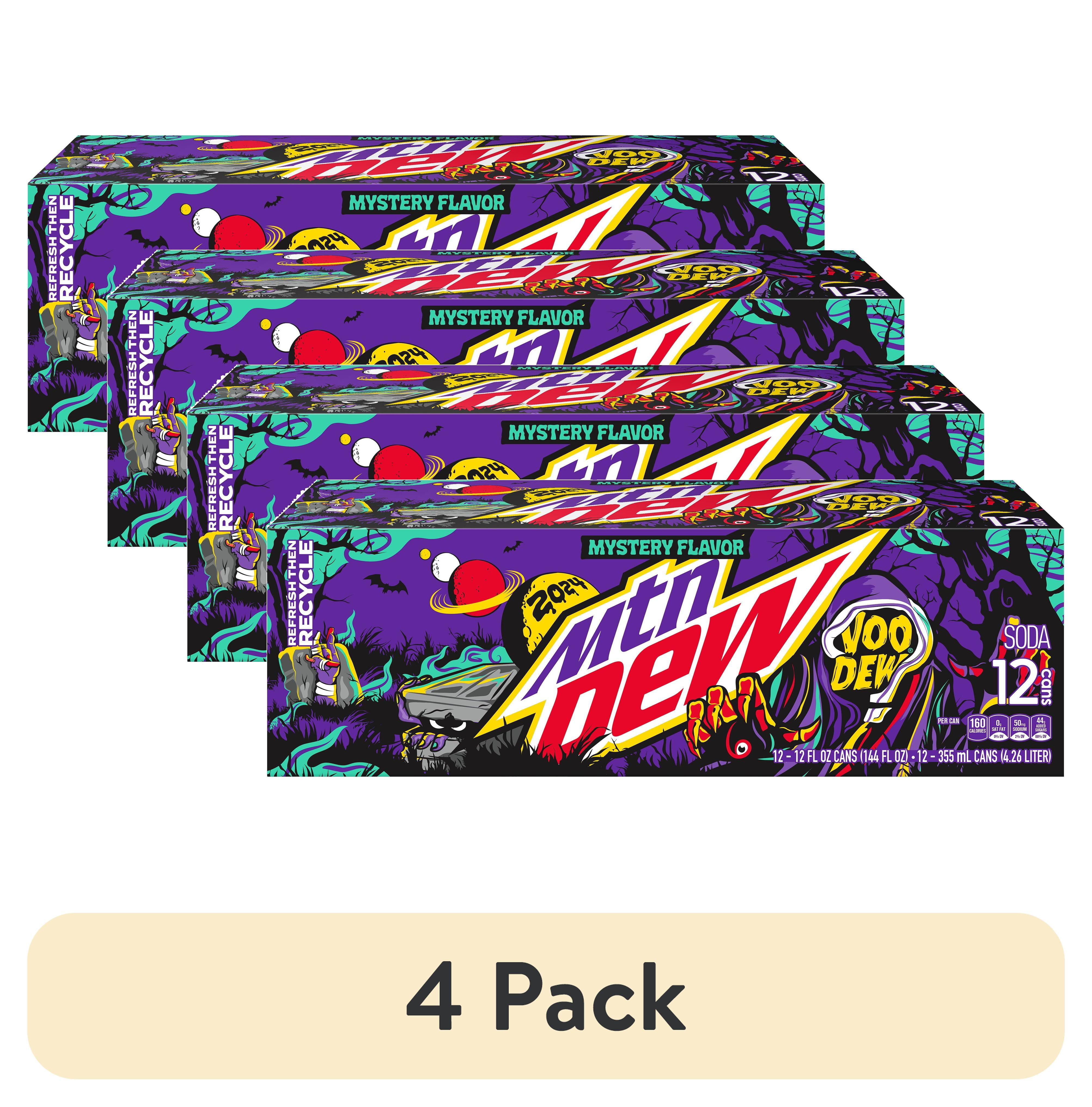 (4 pack) Mtn Dew Voo Dew Mystery Flavor Soda 2024, 12 fl oz, 12 Pack ...