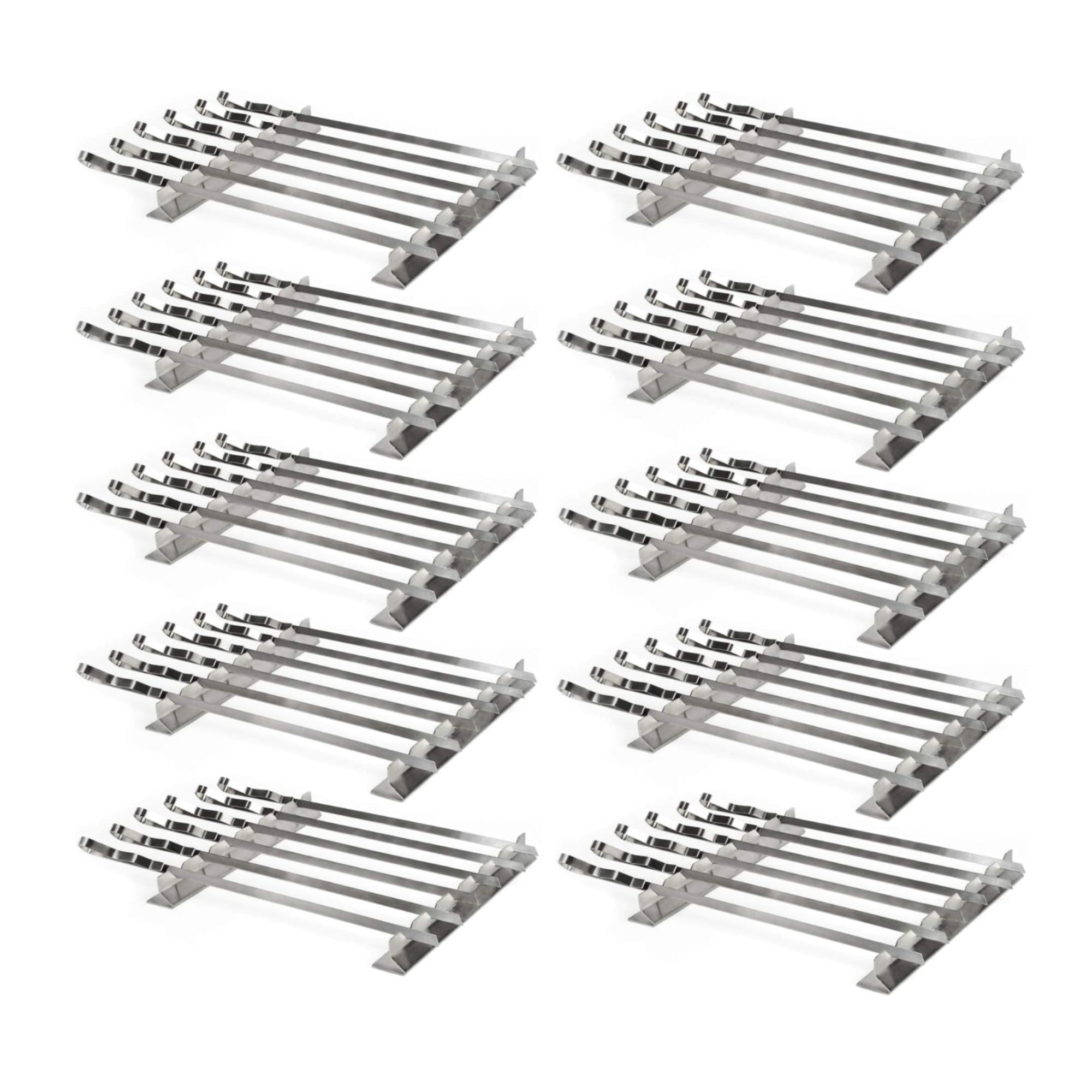 Mtoye Steven Raichlen Stainless Kabob Rack with Flat Skewers (10-Pack ...