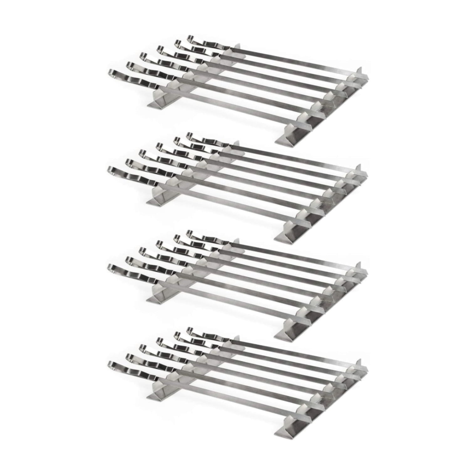 Mtoye Steven Raichlen Stainless Kabob Rack with Flat Skewers (4-Pack ...