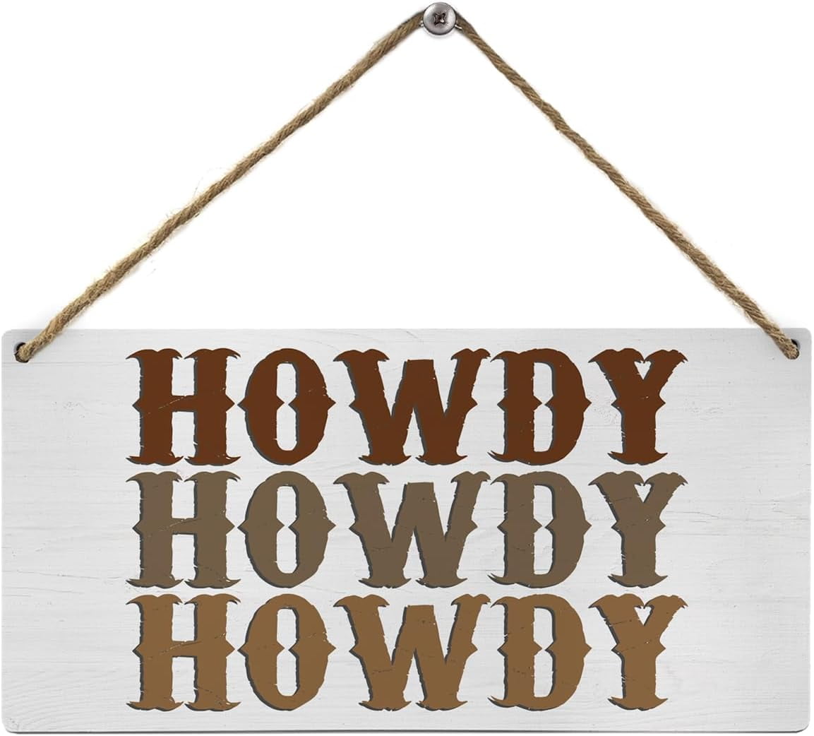 Mtrgdn Retro Western Howdy Wood Wall Decor, Preppy Wood Plaque Sign ...