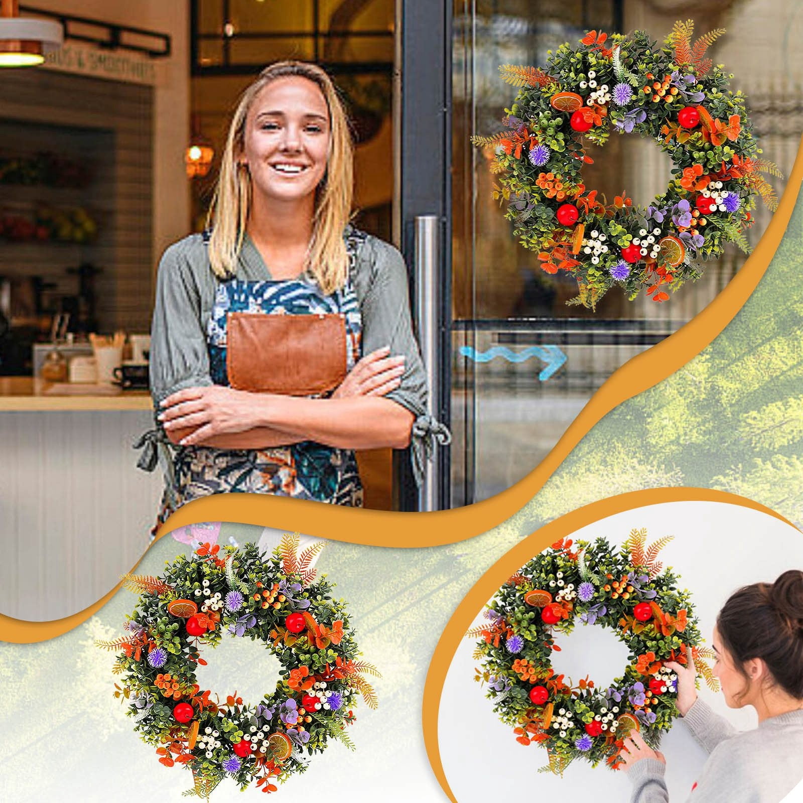 MtsDJSKF Flower Garland Door Hanging Outdoor Courthanging Summer Fruit ...