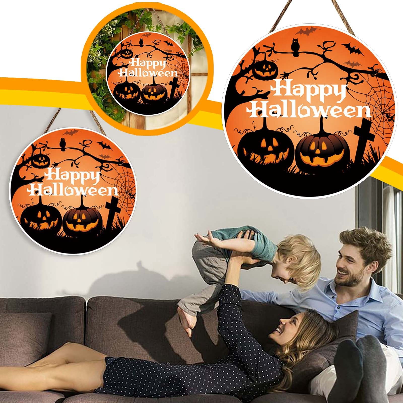 MtsDJSKF Halloween ration Door Sign Walls Hanging Door Trick Or Wall ...