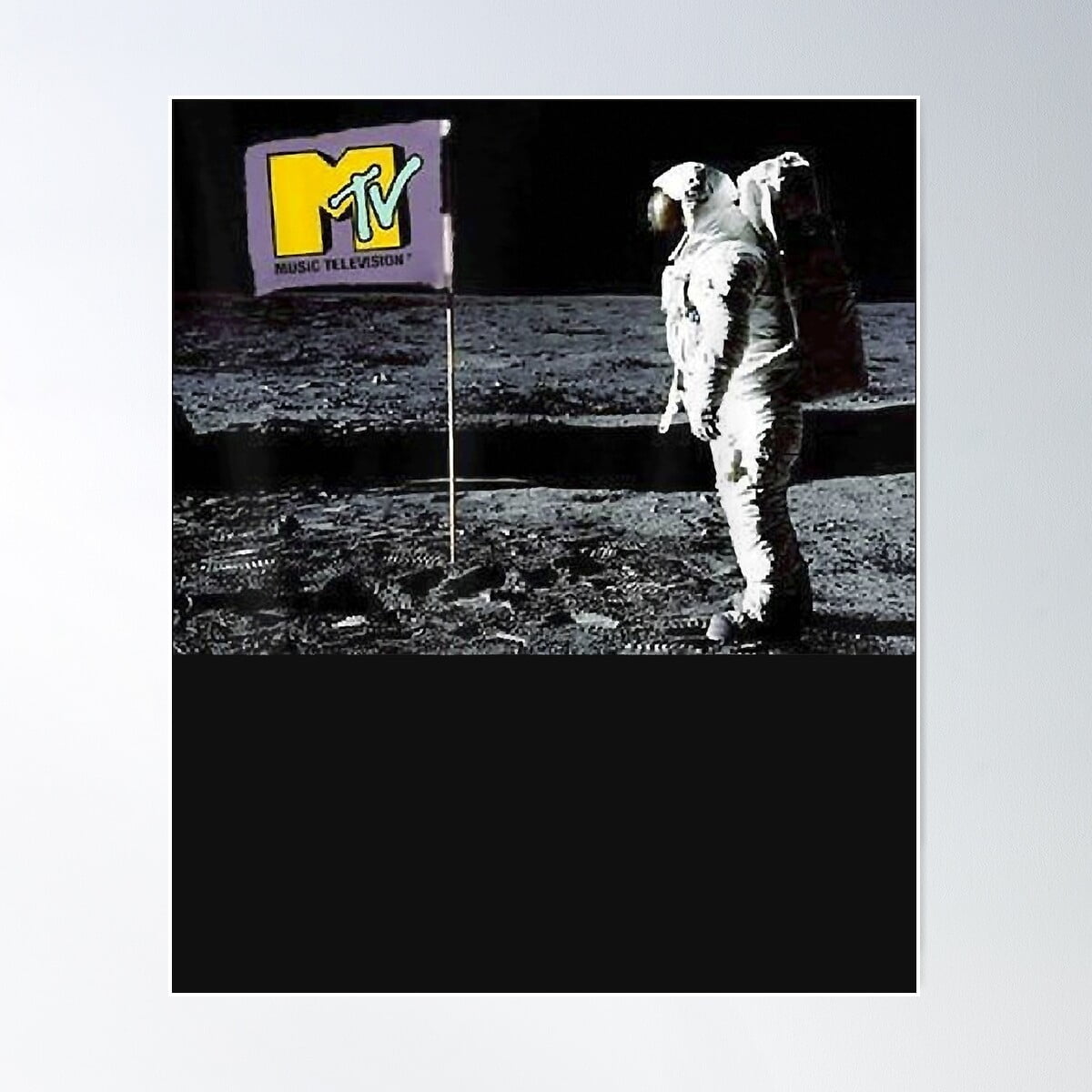 Mtv Man On The Moon Logo Flag Poster Wall Art, Modern Wall Decor For ...