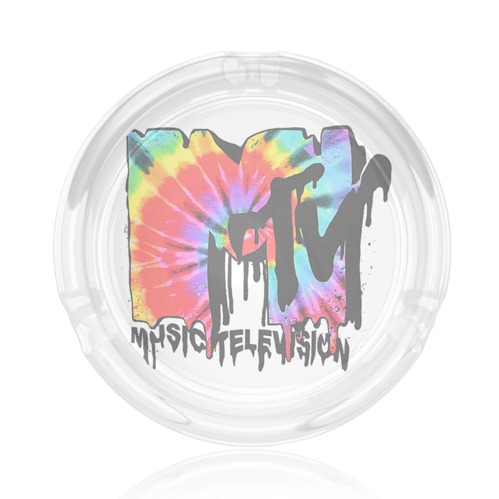 Mtv Music Television Melted Tie Dye Logo Round Glass Ashtray 3d ...
