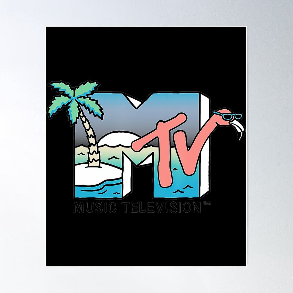 Mtv Retro Shape Design Logo Graphic Essential Poster Wall Art, Modern ...