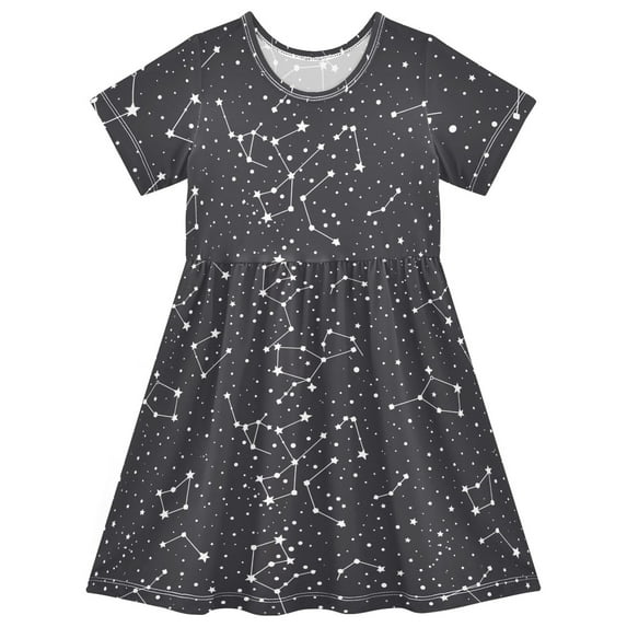 Mty0mdu2mdy5yu1va1a5eur6dkvy(1)(2) Short Sleeve Dress A-Line Cute Midi ...