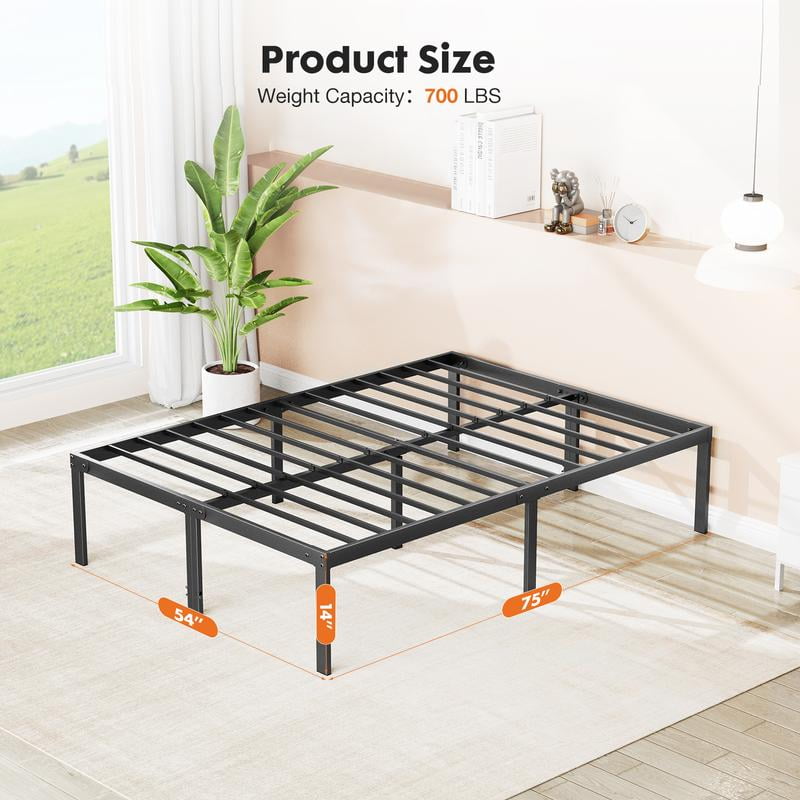Mu Yue Sweet Furniture Bed Frame Heavy Duty Metal Platform Frames Queen ...