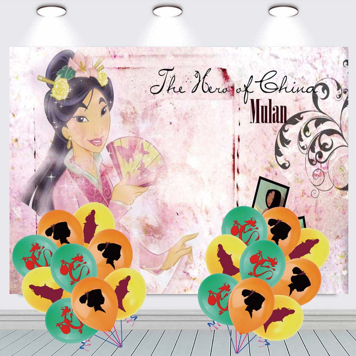 Mu lan Princess Balloons Taspestry Backdrop Banner Wall Decor Party ...