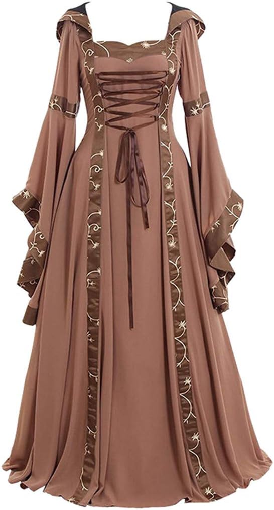 Mu2022kvfa Women's Vintage Celtic Medieval Floor Length Renaissance ...