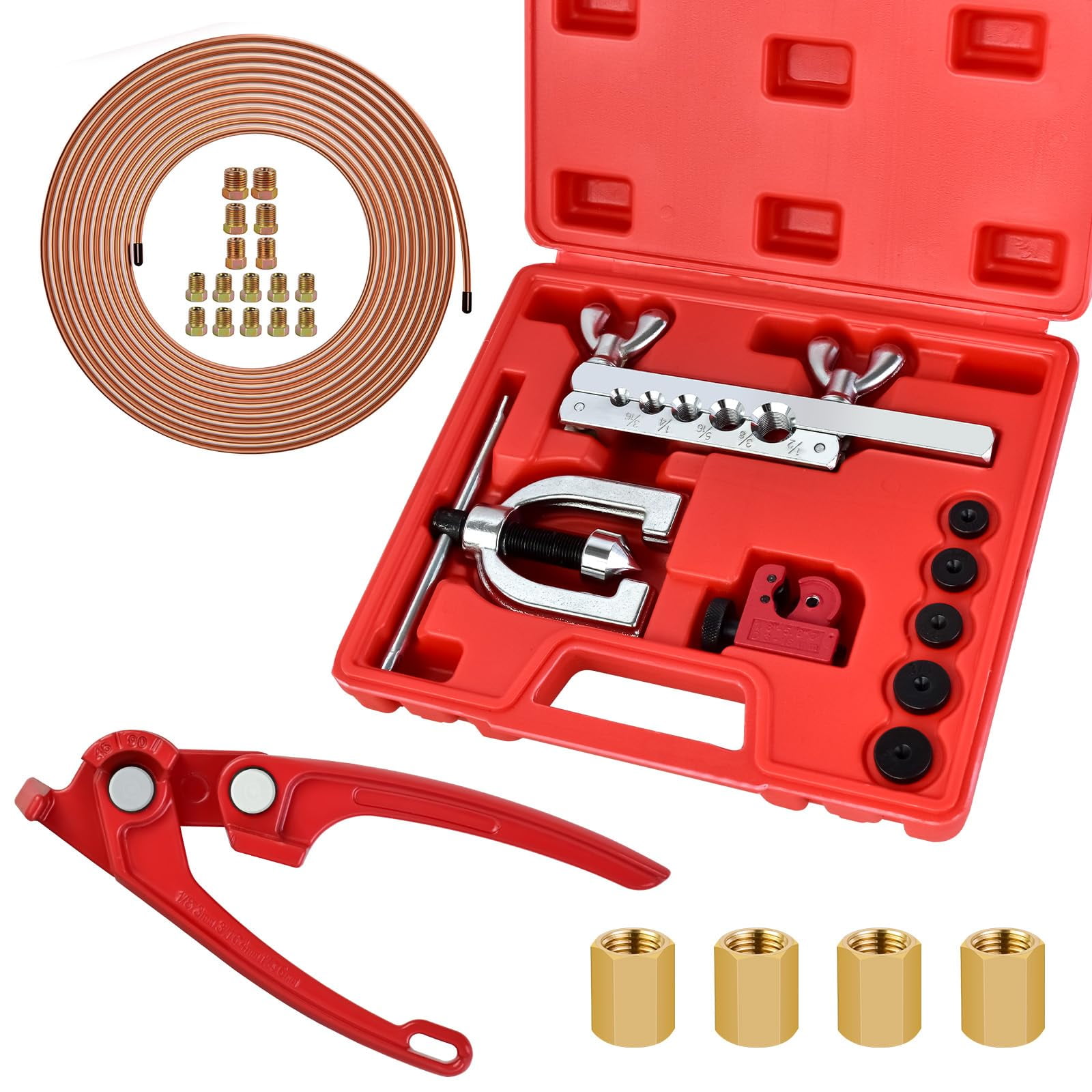 MuHize 25 ft 3/16" Brake Line Kit - (Includes 16 Fittings and 4 Unions ...