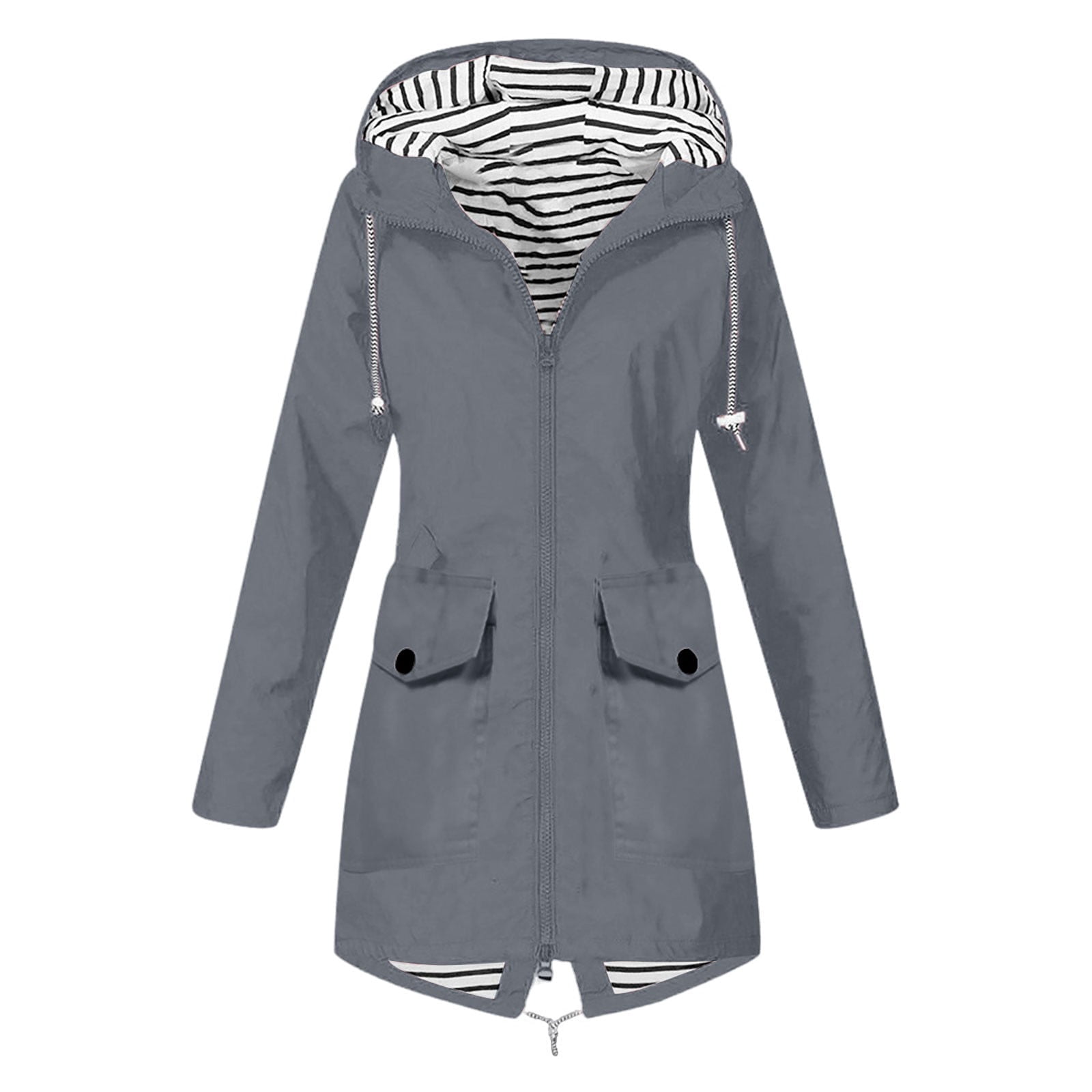 MuXi Women's Anorak Jacket Lightweight Windproof Loose Fit Hooded ...