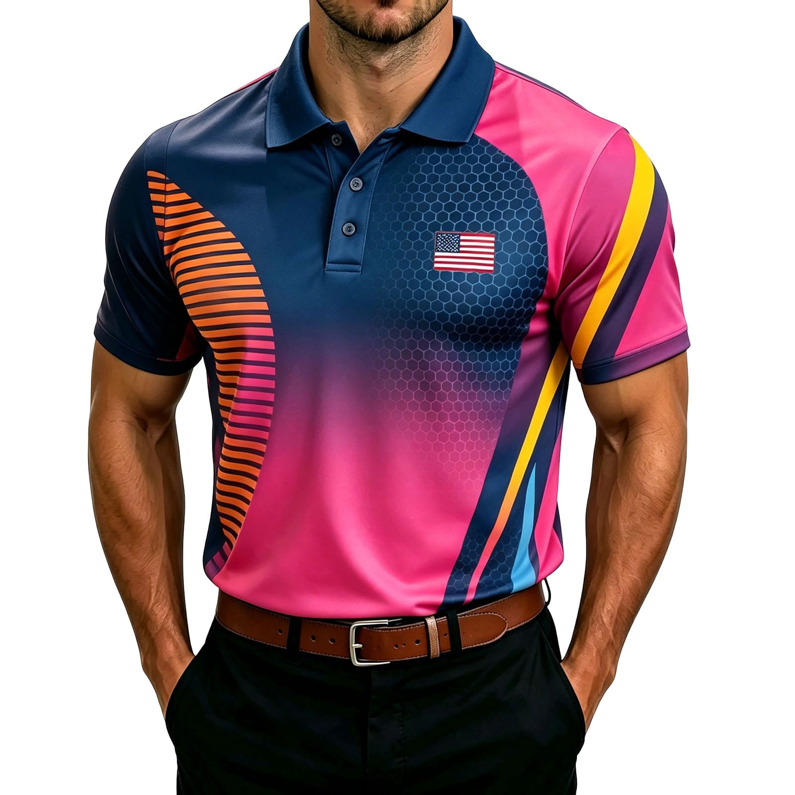 MuXiKeJi Clothes Men's Patriotic Polo Shirts Stretch UPF 50+ Short ...