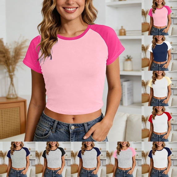 MuXiKeJi Clothes Womens Y2K Crop Tops Going Out Workout Cute Tee Shirts ...