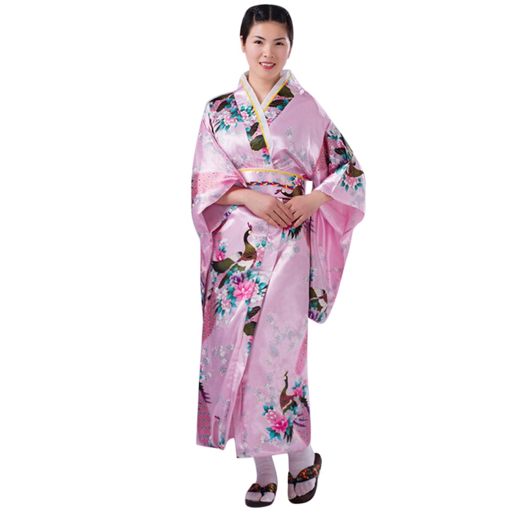 MuXiKeJi Women's Floral Print Traditional Japanese Geisha Kimono ...