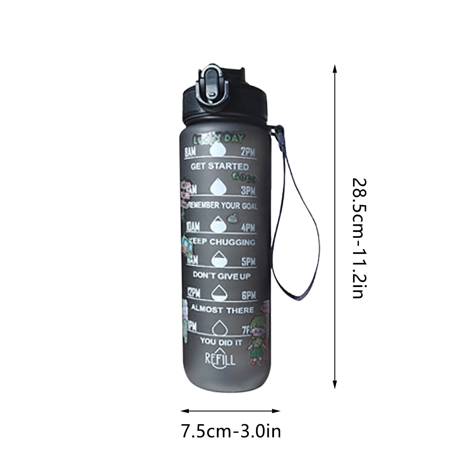 MuYan 1L Water Bottle, with Time Marker and Straw Motivational ...