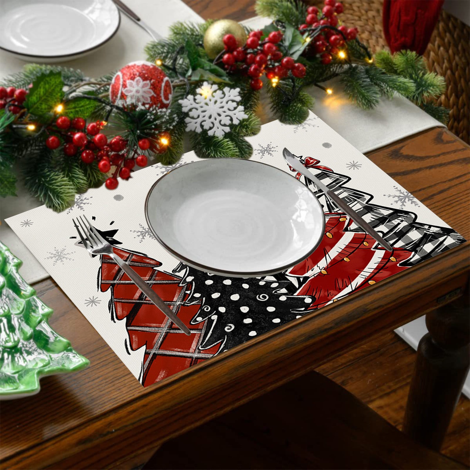 MuYan Deals of the Day Cotton and Linen Placemats Christmas Table ...