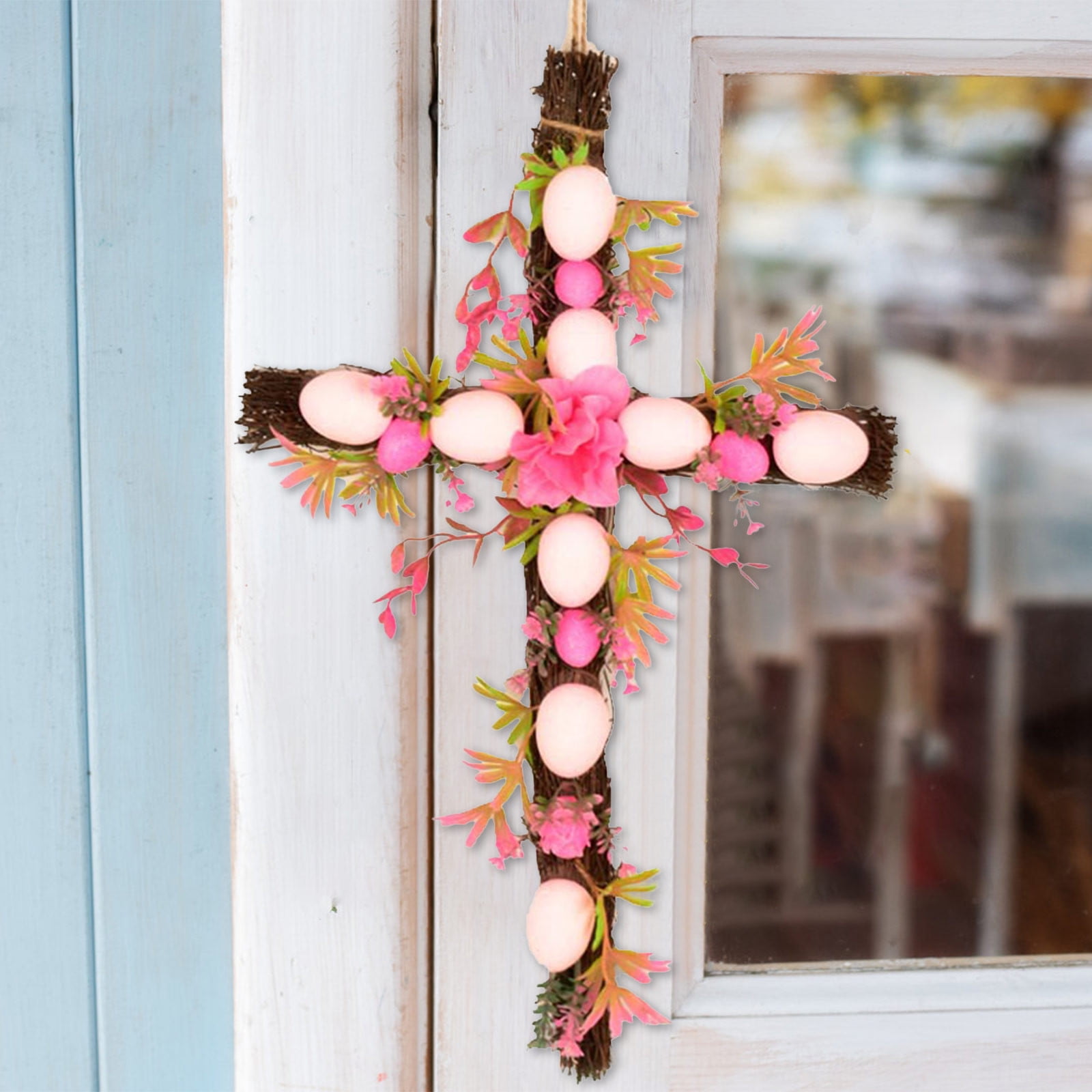 MuYan Easter Cross Decor,Plastic,Easter-Themed,Waterproof,Outdoor Use,Child-Friendly,Safe,Eggs ...