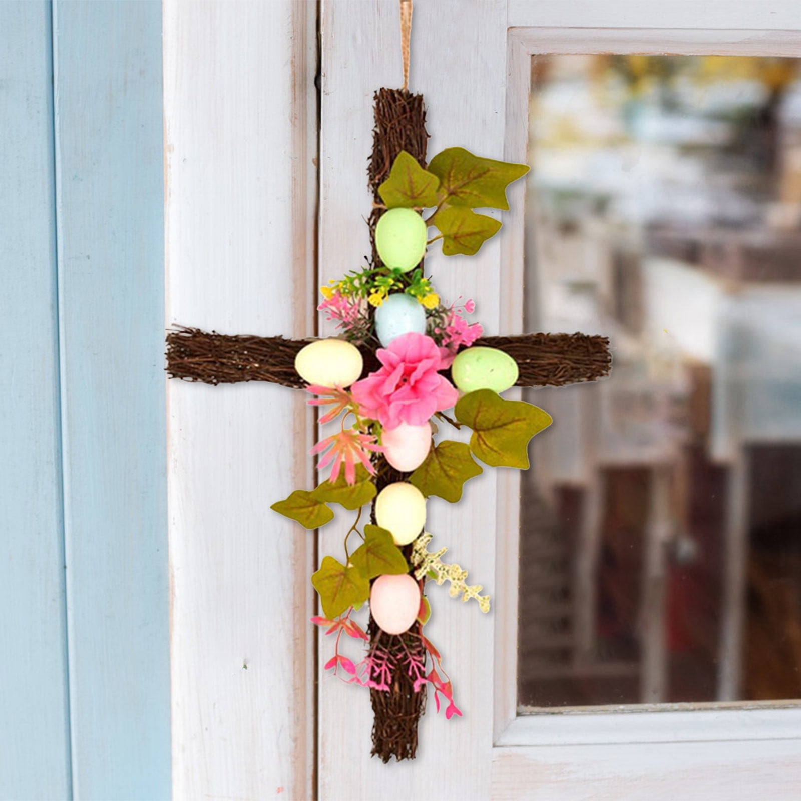 MuYan Easter Cross Decor,Plastic,Easter-Themed,Waterproof,Outdoor Use ...