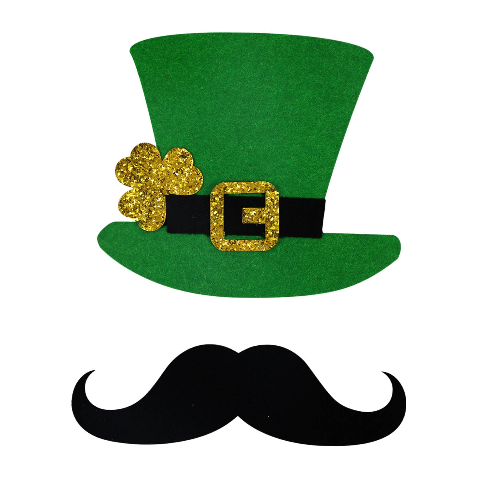 MuYan Irish 4th of July Green Bowler Hat Beard Decoration St. Patrick's ...