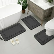 3PC Luxury Gold Bathroom Rugs Set, Bath Mat, Toilet Cover, Contour Rug ...