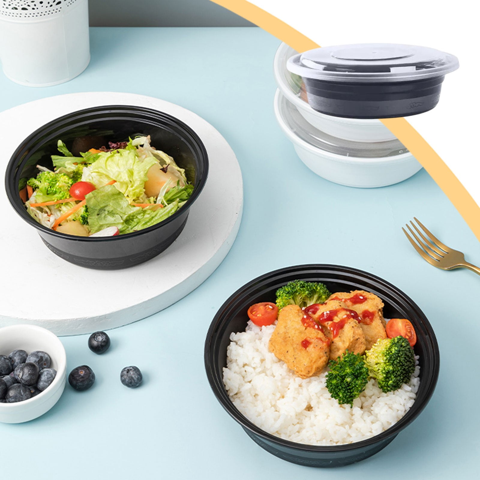 MuYan Microwave-safe Disposable Plastic Food Containers,Freezer-safe ...
