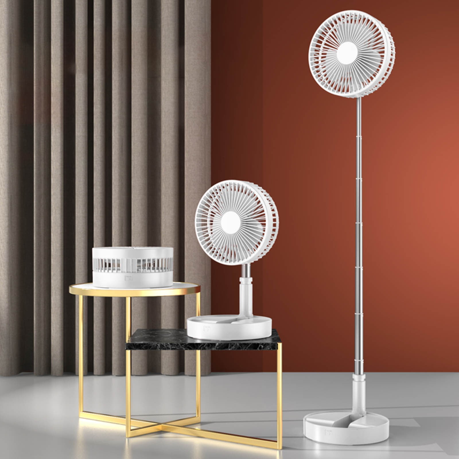 MuYan Portable Fan Rechargeable, Stand & Table Fan Folding Telescopic ...