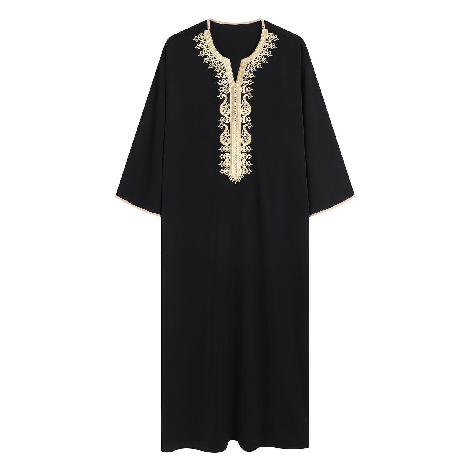 MuZeFu Jackets for Men Black Casual Men's Muslim Robe Arab Middle Robe ...