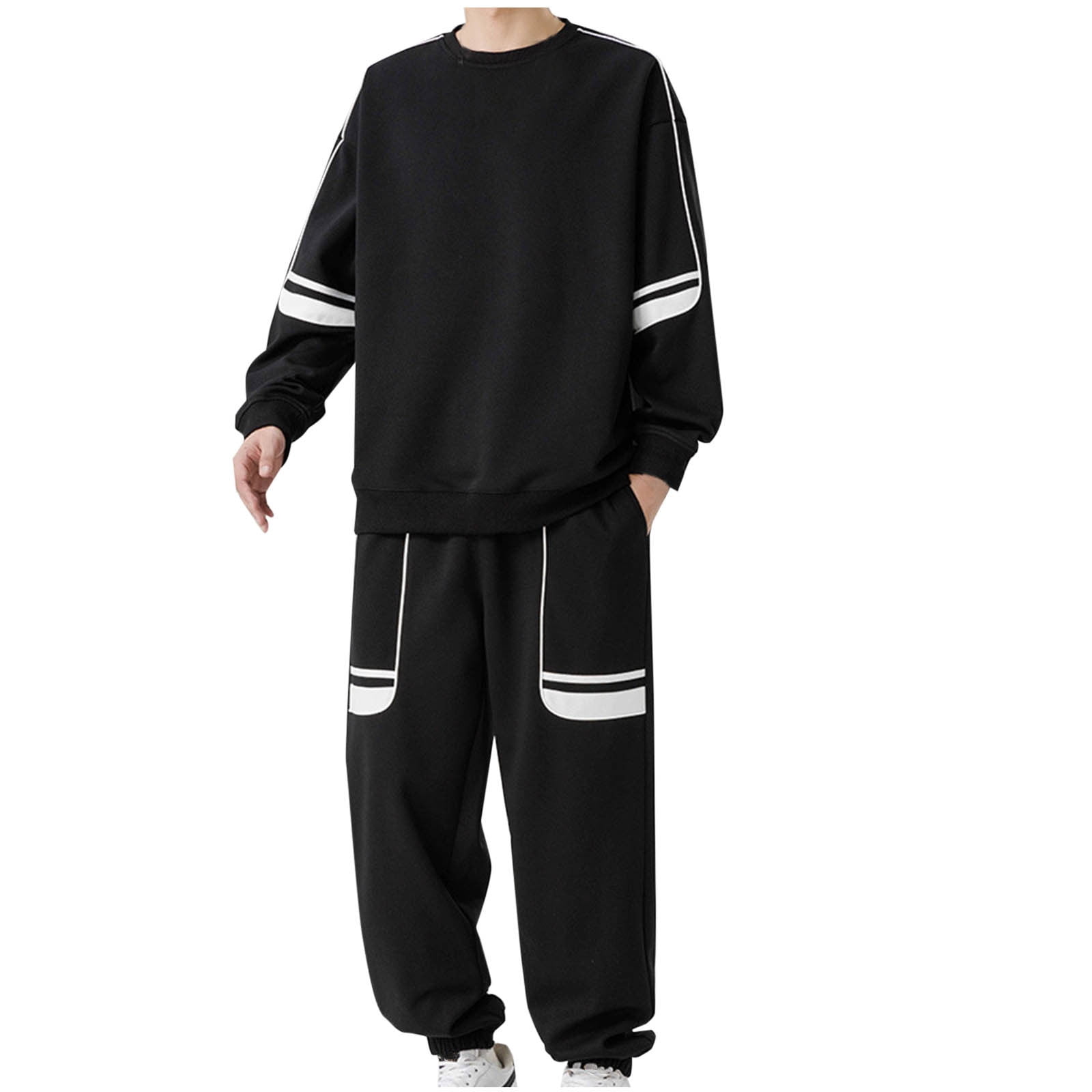 MuZeFu Mens Sweat Suits Sets without Hoodie Fall Outfits for Men 2024 ...