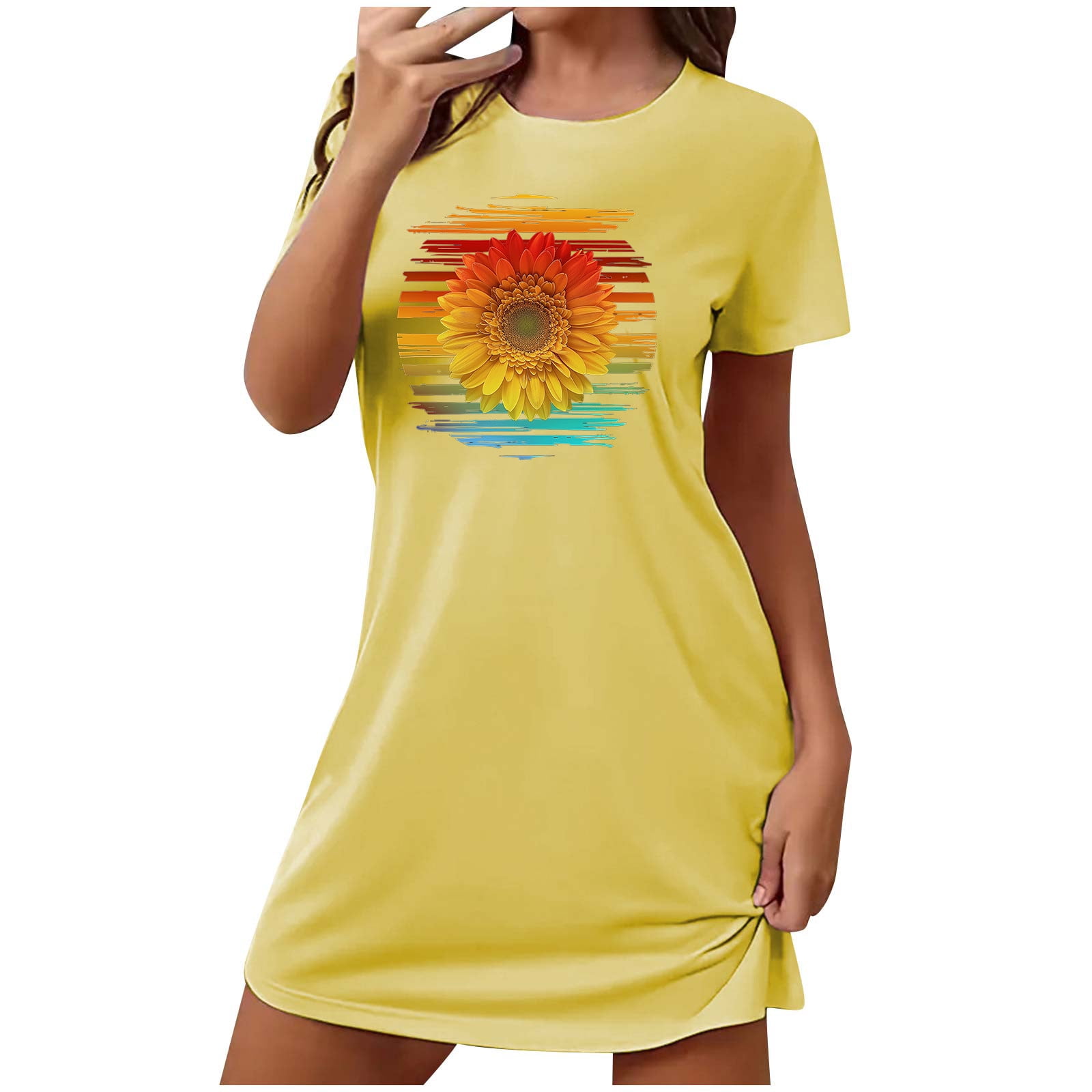 MuZeFu Nightgown for Women Soft Comfy Women's Oversized Short Nightgown ...