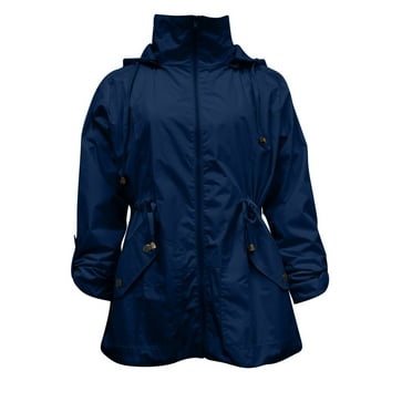 Big Chill Women's Rain Coat - Lightweight Slicker Shell Waterproof Rain ...