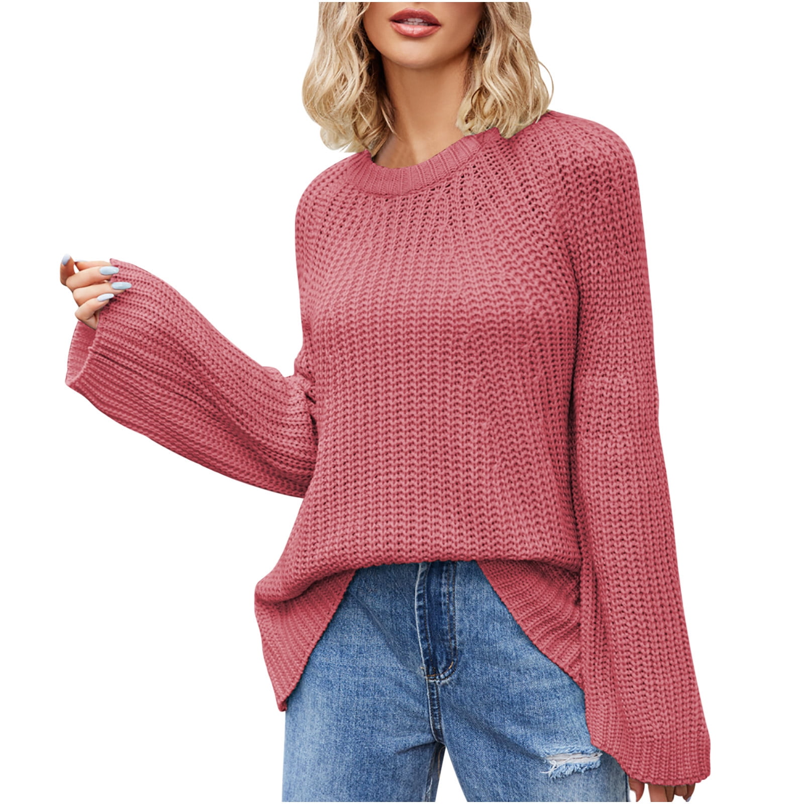 MuZeFu Women'S Pullover Sweaters Casual Relaxed Fitted Women's European ...