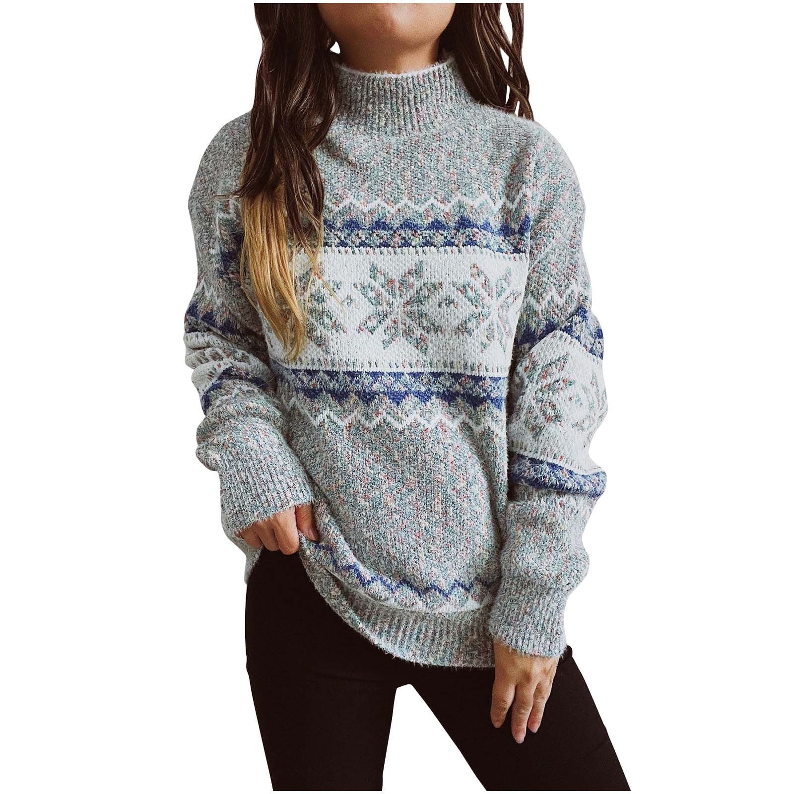 MuZeFu Women'S Pullover Sweaters Casual Relaxed Fitted Women's Fall ...