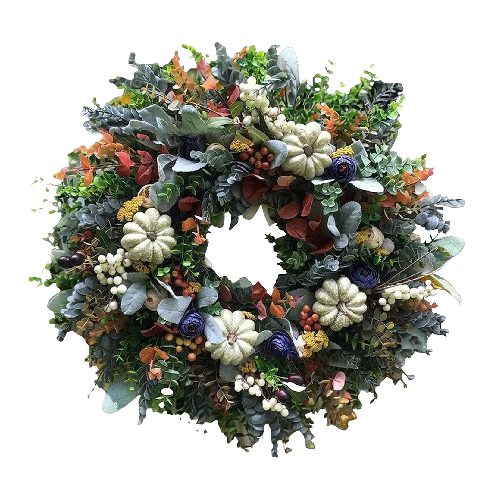 Muaco Wreaths for Front Door,Fall Pumpkin Wreath Fall Year Round Wreath ...