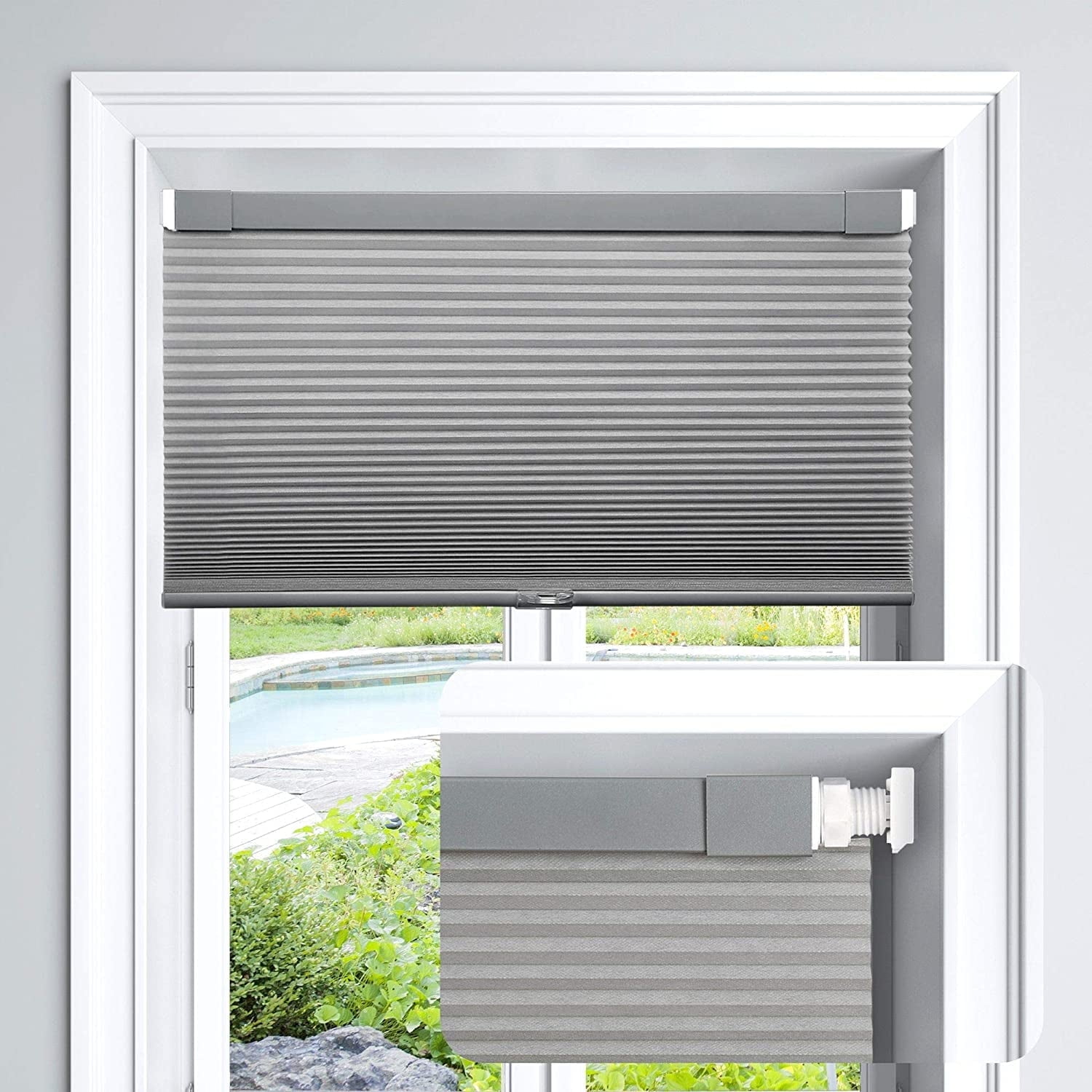 LazBlinds Cordless Cellular Shades, No Tools No Drill Light Filtering ...