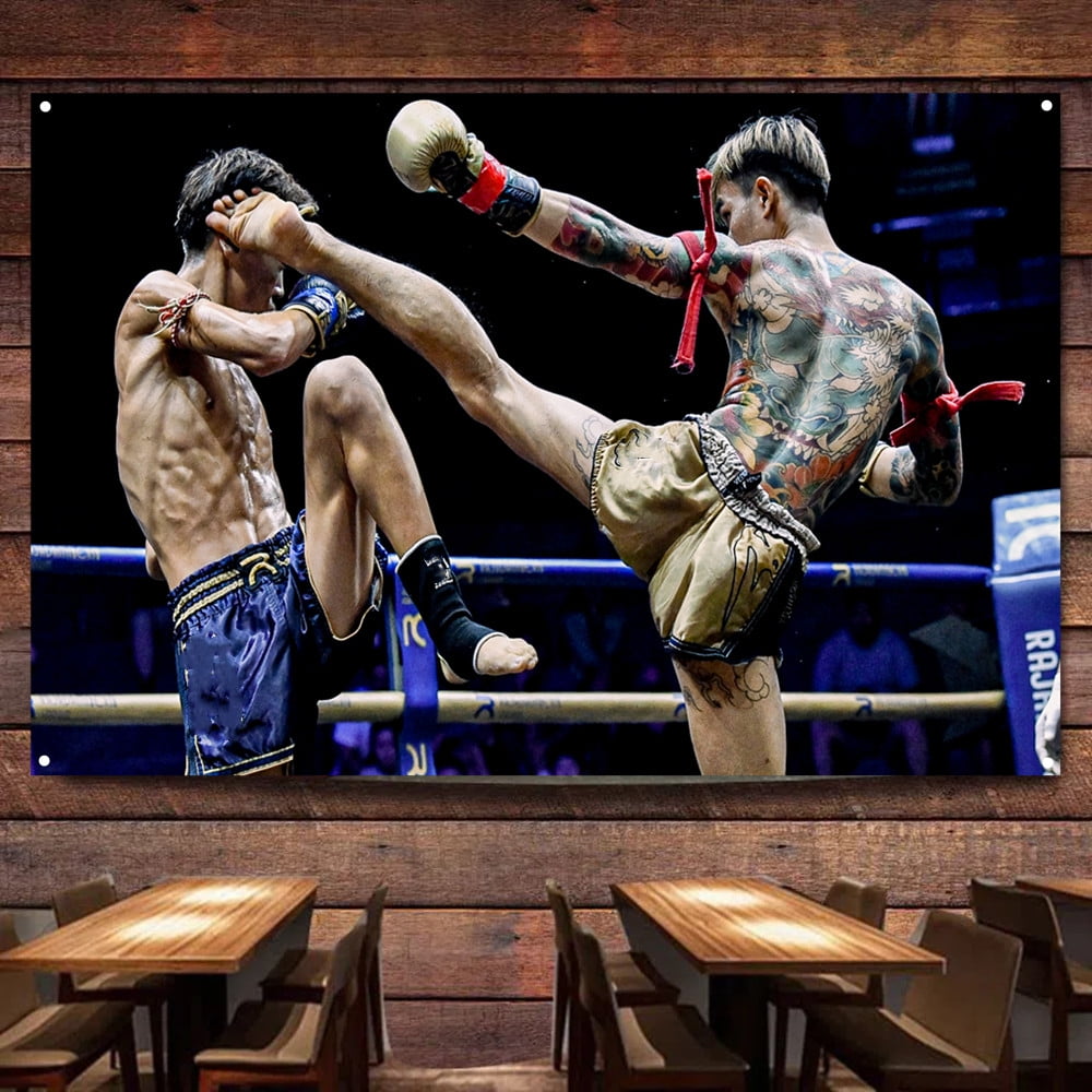 Muay Thai Fight Wall Art Posters & Prints - Decorative Tapestry for ...