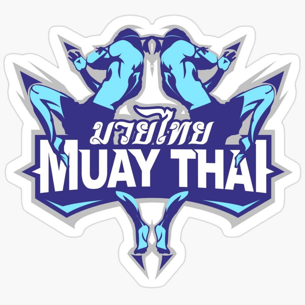 DOPASTICKER Muay Thai Fighter Blue Thailand Martial Art Badge ...