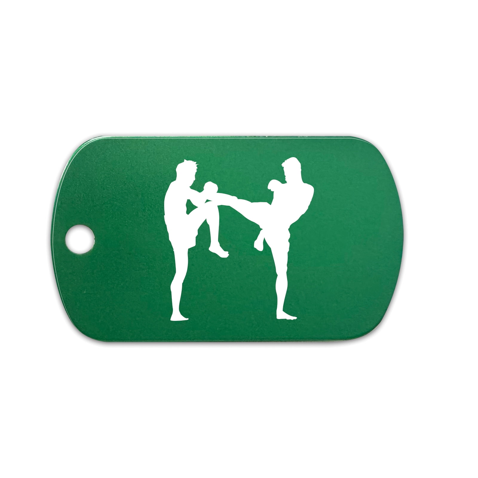 Muay Thai Kickboxing GI Dog Tag Aluminum Keychain mma - Green - Walmart.com
