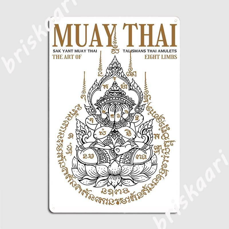 Muay Thai Tattoo Sak Yant Muay Boran Metal Sign Poster Retro Wall Mural ...