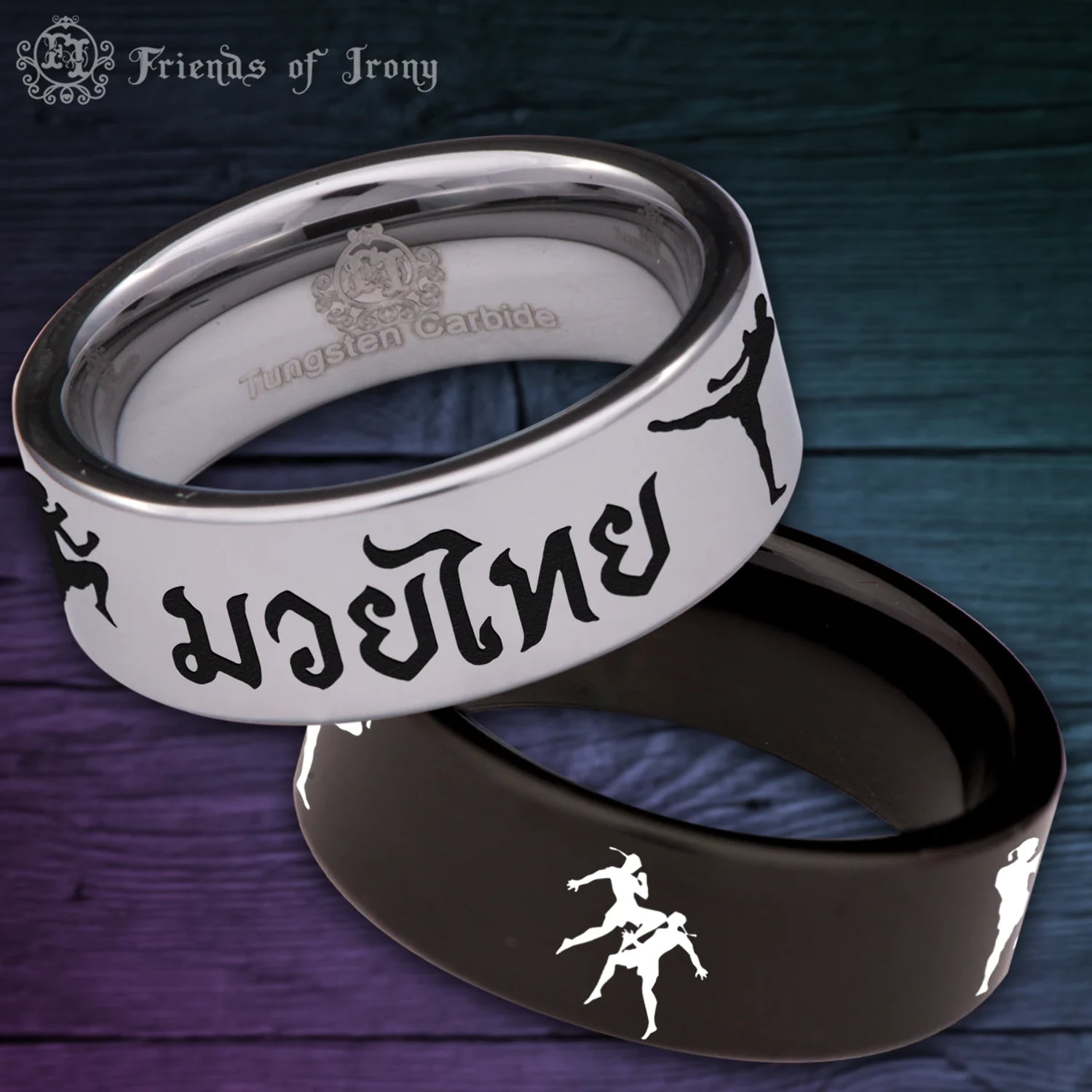 Muay Thai Tungsten Carbide Ring - Walmart.com