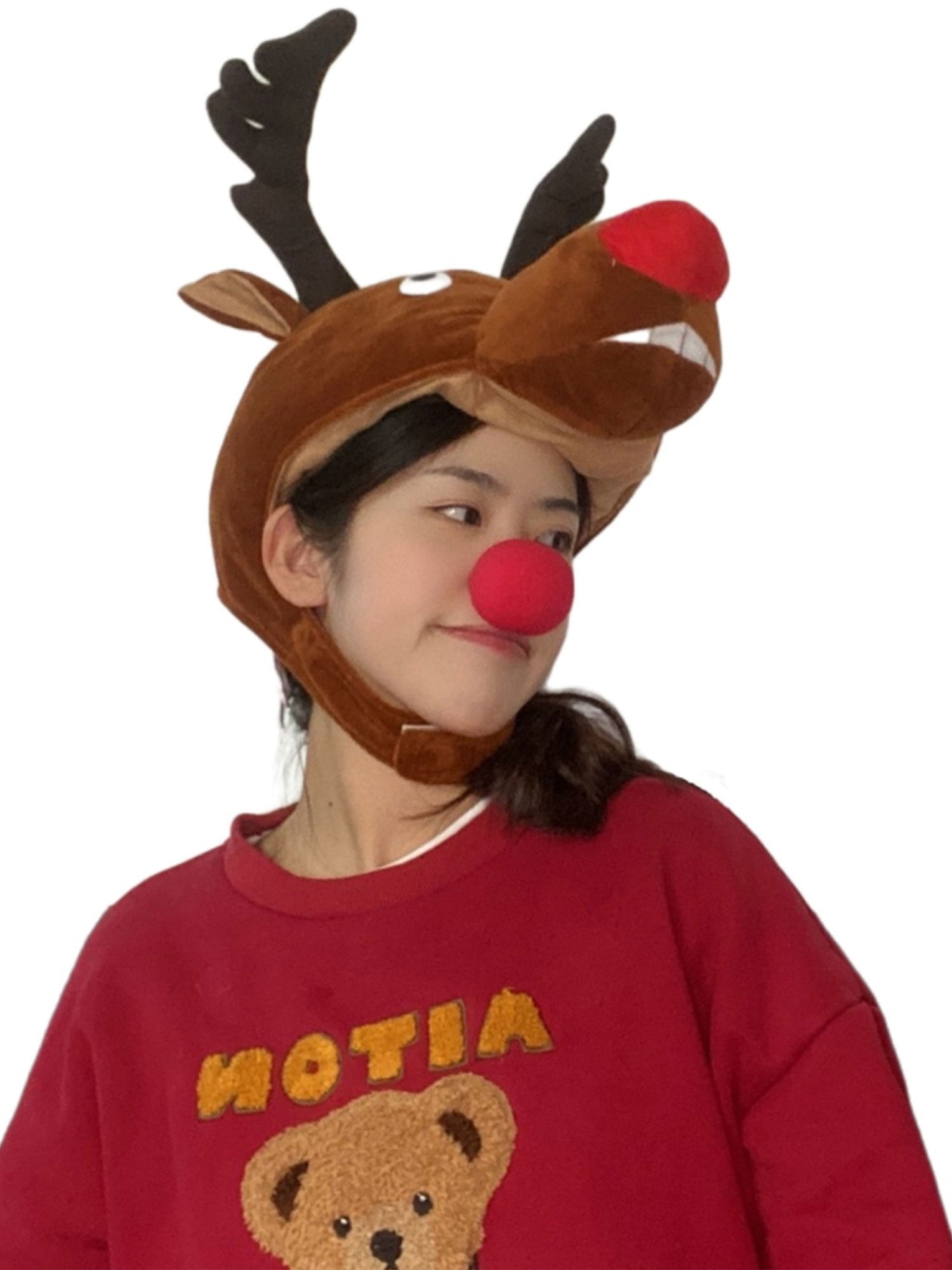Mubineo Christmas Hood Hats for Adults Cute Snowman Elk Gingerbread Man ...