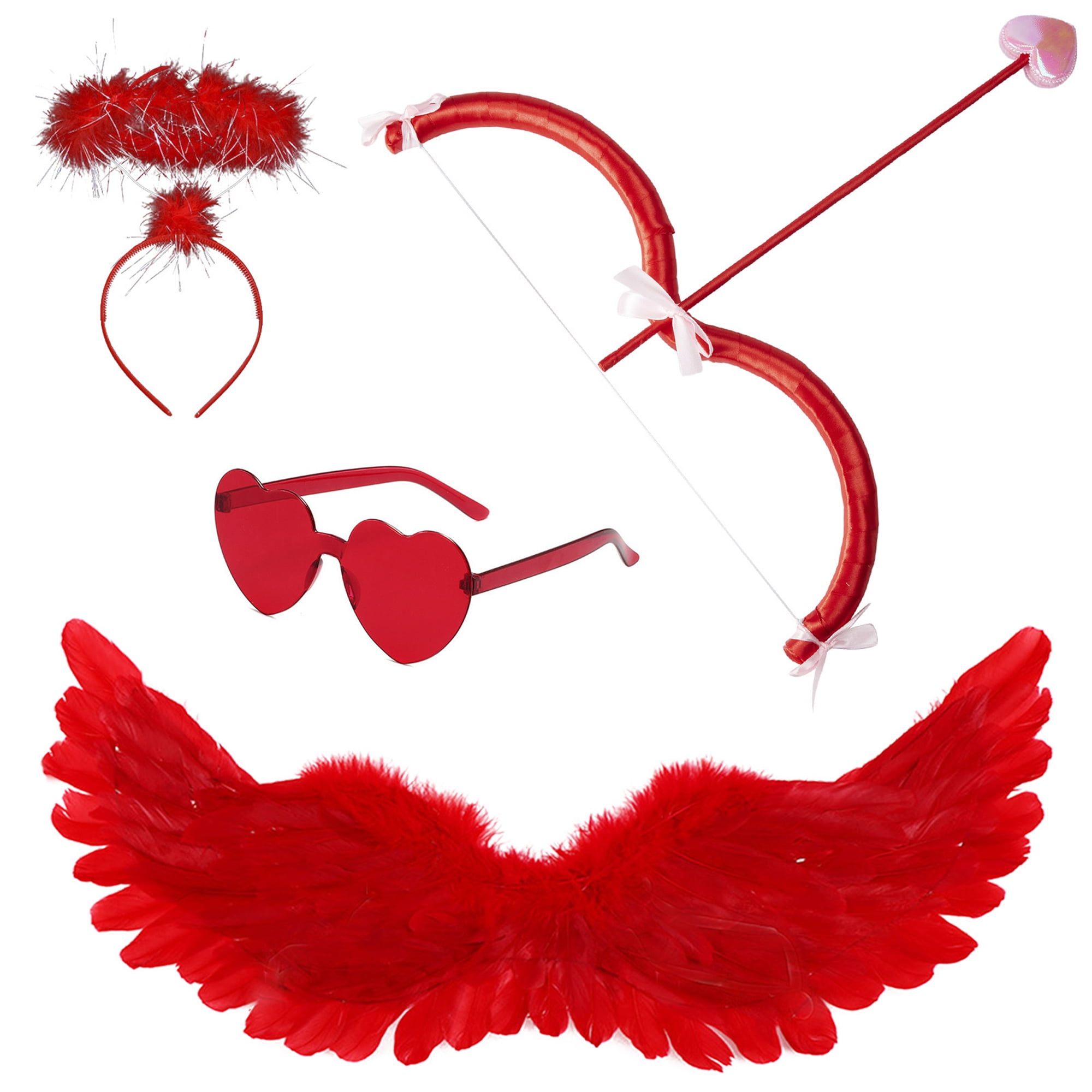 Mubineo Cupid Costumes Sets for Halloween Valentine's Day Red Wing Bow ...