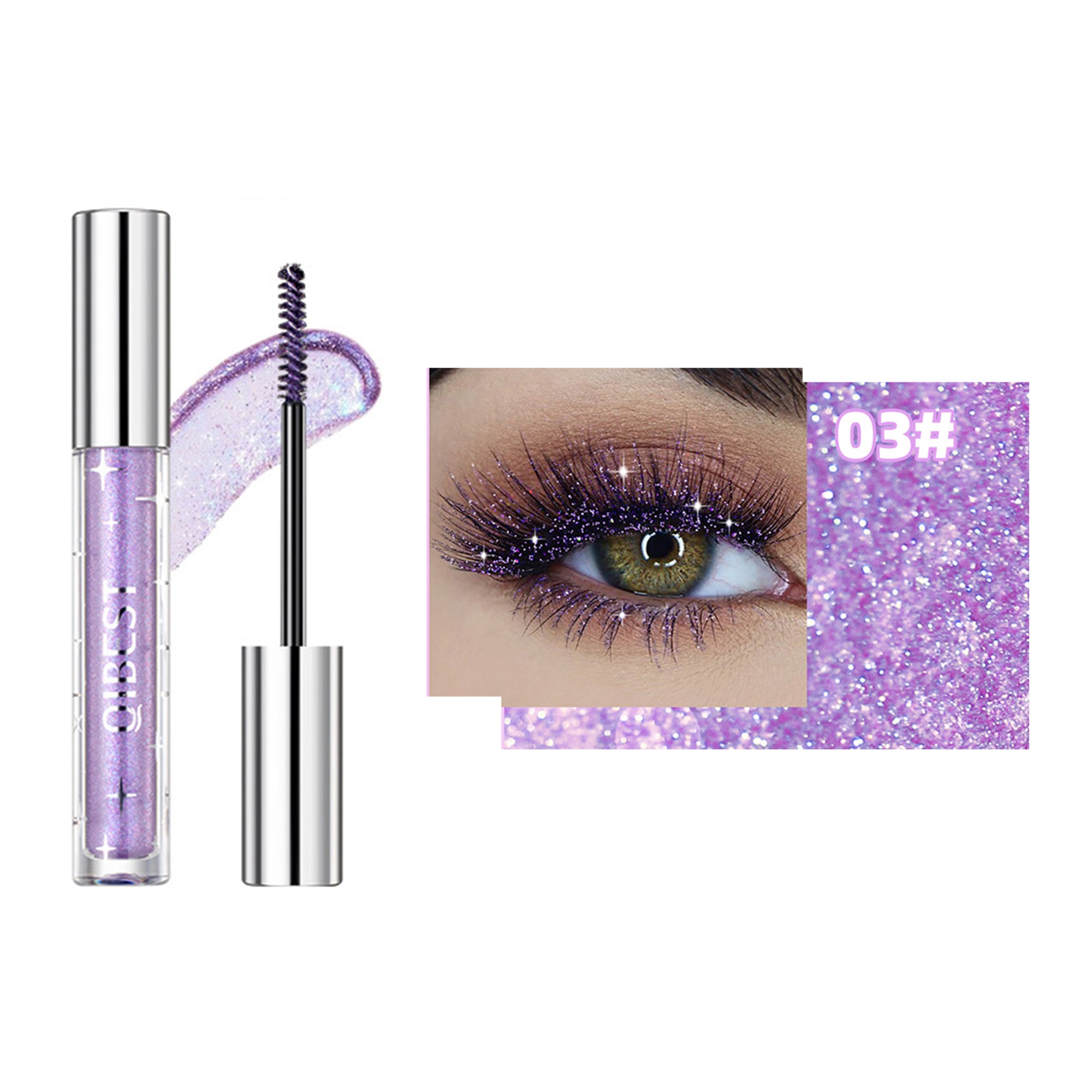 Mubineo Glitter Mascara, Waterproof Long Lasting Smudge Proof Sparkle ...