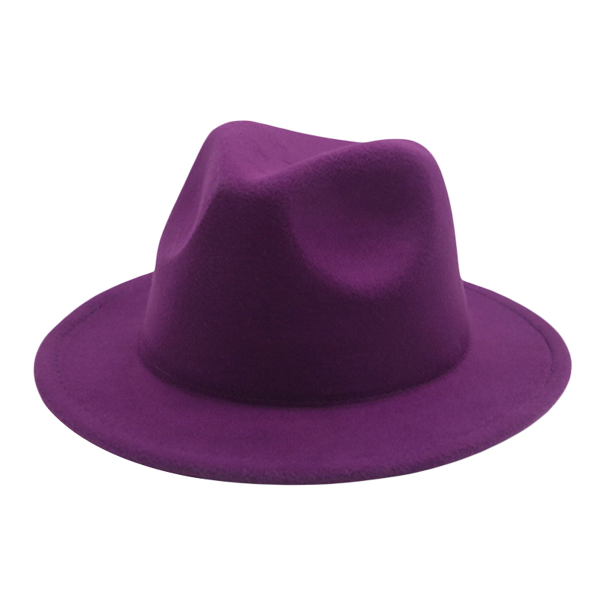 Mubineo Kid Fedora Hat Solid Color Children Jazz Hats Classic Wide Brim ...