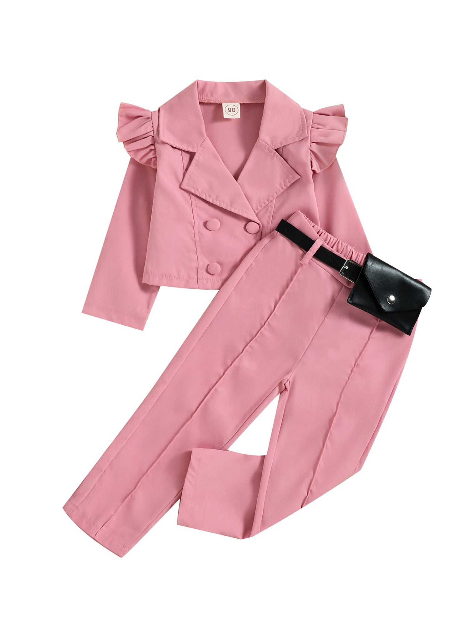 Mubineo Kid Girl Spring Clothes Set,Long Sleeve Lapel Button-Up Suit ...