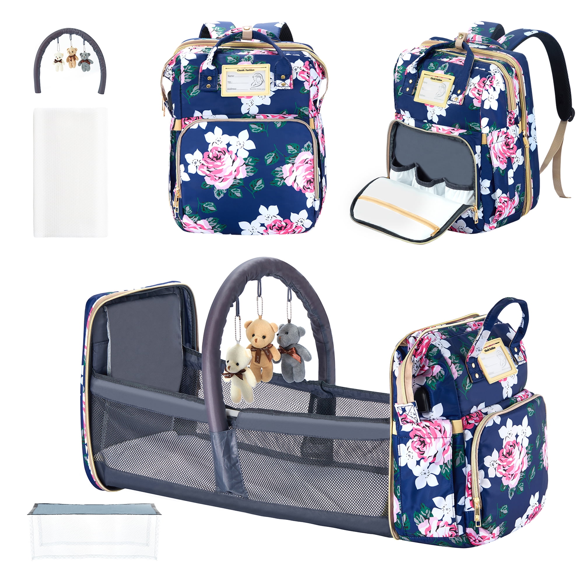 Mubineo Large Capacity Diaper Bag with USB Charging Port ...