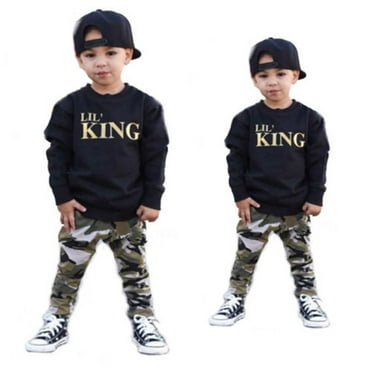 Fashion Toddler Kids Boys Tops T-shirt Camo Pants 2Pcs Outfits Set Clothes Fit For 1-6T ...
