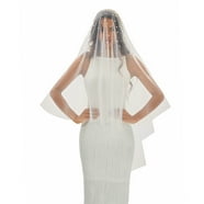 Simple Long Elegant Single Layer Wedding Veil Bridal Veils with Comb ...