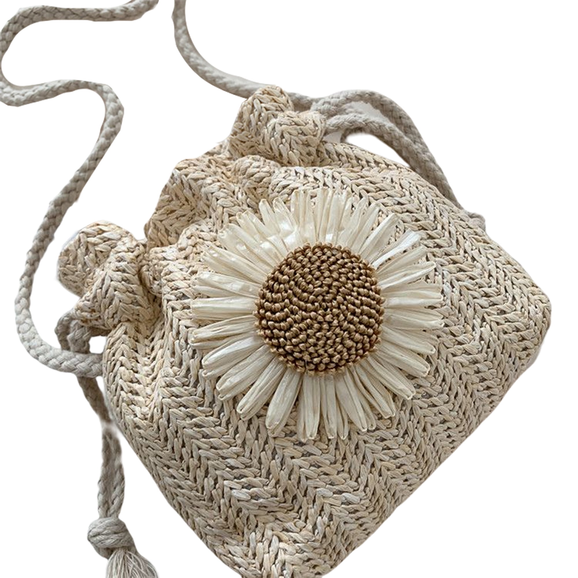 Mubineo Shoulder Bag, Braided Bucket Pack, Summer Weaving Women Beach ...