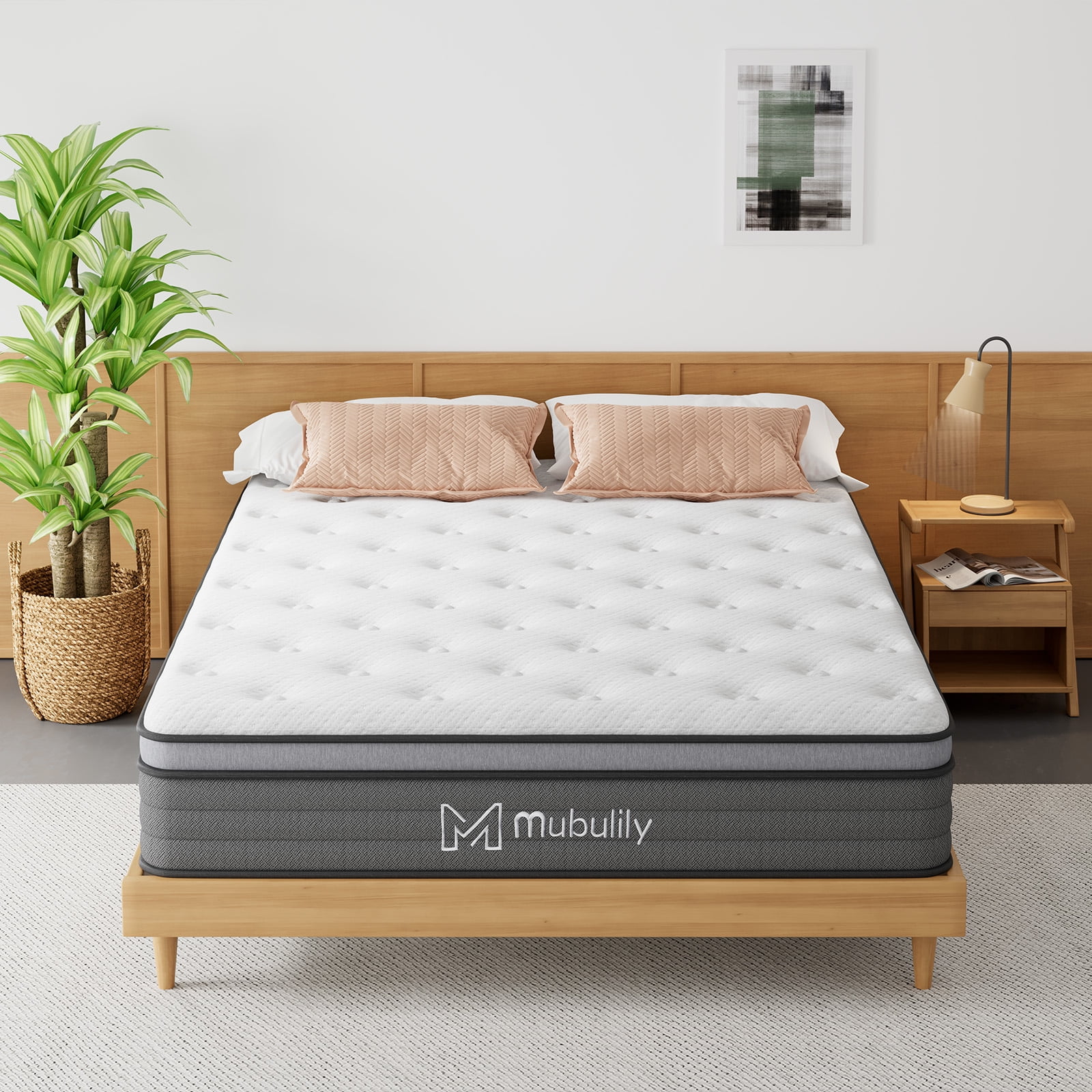 Mubulily Queen Mattress, 10 inch Hybrid Mattress in a Box with Gel ... Mubulily Queen Mattress, 10 inch Hybrid Mattress in a Box with Gel ...